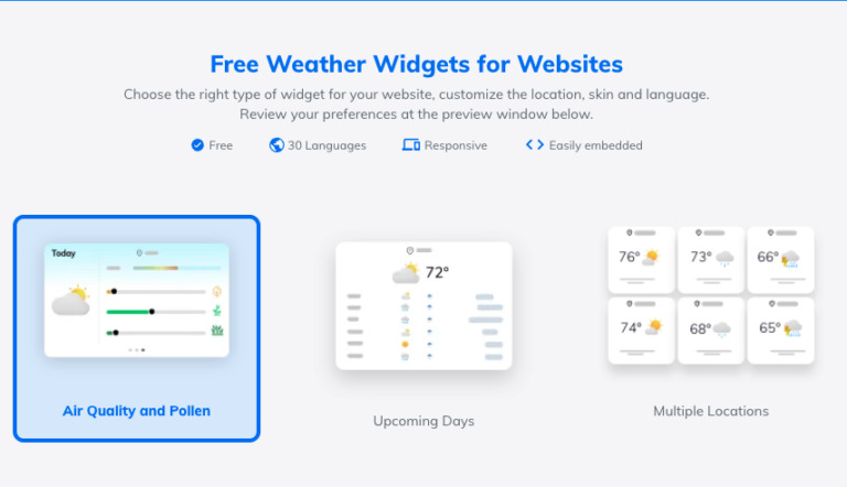 Weather Widgets to Wow your Website Visitors With!